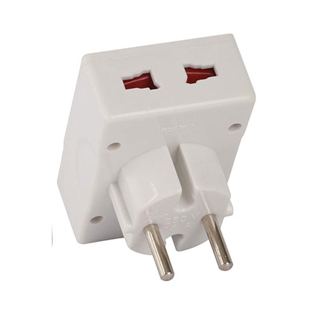 3 Way Universal Multi Adaptor One 3 Pin & Two 2 Pin Without Earth Light ...
