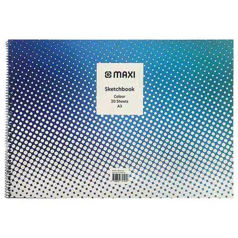 Maxi A3 Spiral Binding Sketch Book 20 Sheets Multicolour Single Piece