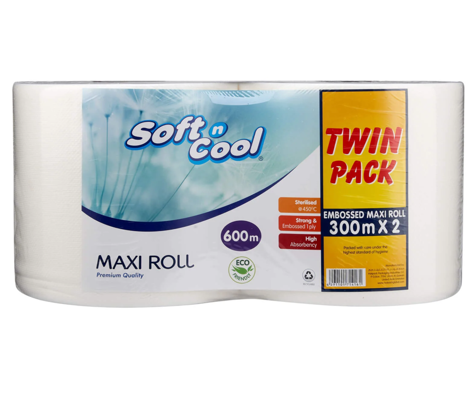 Soft n Cool Twin Pack Maxi Roll 300 Meter